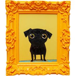 KARE Bild mit Rahmen &raquo;Gerahmtes Bild Sweet Dog Eyes 30x35cm&laquo; 1 orange Acrylfarbe, Baumwolle, Polyresin B/H/T: 30cm x 35cm x 3,5cm, Hochformat