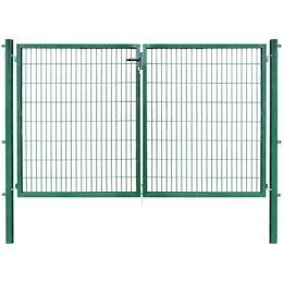 Arvotec Zaundoppelt&uuml;r &raquo;ESSENTIAL&laquo; Breite: 300 cm, H&ouml;he: 80 - 200 cm, zum Einbetonieren gr&uuml;n Metall B/H: 300cm x 160cm