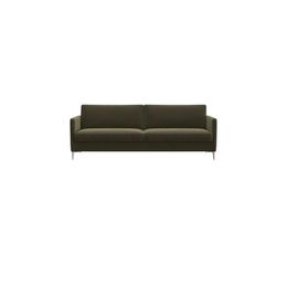 FLEXLUX 3-Sitzer &raquo;Fiore, super Sitzkomfort durch Kaltschaum im Sitz&laquo; schmale Armlehnen, F&uuml;&szlig;e Alu gr&uuml;n 100% Polyester B/H/T: 214cm x 85cm x 92cm, 