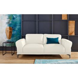 W.Schillig 2-Sitzer &raquo;montanaa elegant & edel, Federkernunterfederung&laquo; mit Metallf&uuml;&szlig;en in Schwarz pulverbeschichtet, Breite 192 cm wei&szlig; B/H/T: 192cm x 