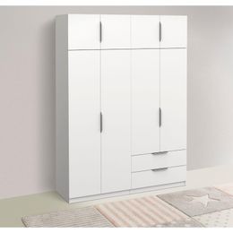 Demeyere Group Kleiderschrank &raquo;Ghost&laquo; Breite ca. 157cm,H&ouml;he ca. 200cm,viel Stauraum,mit Innenaustattung wei&szlig; Holzwerkstoff Matt Weiss, B/H/T: 157,3cm 
