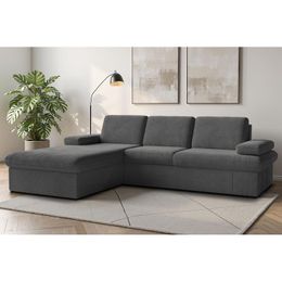 Sit & More sit&more Ecksofa &raquo;Moreno L-Form, B: 247 cm&laquo; mit Armteilverstellung, optional Schlaffunktion grau 100% Polyester B/H/T: 247cm x 82cm x 171cm, Struktur,
