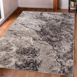 OTTO home Teppich &raquo;Saniel&laquo; rechteckig 9 mm H&ouml;he mit besonders weichem Flor, Kurzflor, Marmor-Optik, Wohnzimmer beige Kunstfaser B : 60cm 1 Stk., 9mm, 