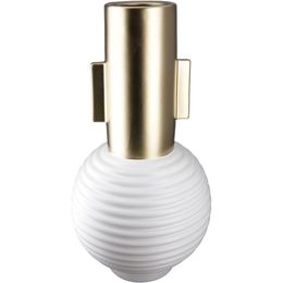 Gilde Tischvase &raquo;Cascade, Dekovase&laquo; Vase aus Keramik, mit Rillenstruktur, H&ouml;he ca. 42 cm beige Keramik B/H/T: 42cm &Oslash; 21cm