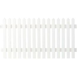 Plus Gartenzaun &raquo;Skagen&laquo; H&ouml;he: 80 und 120 cm, Gesamtl&auml;nge: 4,78 bis 23,62 m, zum Einbetonieren wei&szlig; Massivholz, Stahl H/L: 80cm x 23,62m, Pfosten: 16 