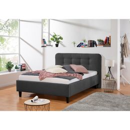 Maintal Polsterbett &raquo;Livermore&laquo; auch "mit Lattenrost" erh&auml;ltlich grau Liegefl&auml;che L&auml;nge B: 200cm x 140cm, Struktur (100% Polyester) ohne Lattenrost/ohne 