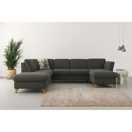 Home Affaire Wohnlandschaft &raquo;Trelleborg U-Form&laquo; Federkern-Polsterung, wahlweise mit Schlaffunktion und Stauraum grau 100% Polyester B/H/T: 307cm x 