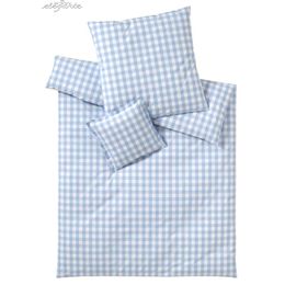Elegante Bettw&auml;sche &raquo;Quadro&laquo; 2 Stk. angenehmes Hautgef&uuml;hl blau Perkal, Obermaterial: 100% Baumwolle B/L: 155cm x 220cm, 1 Stk., 1 Stk., Perkal, B/L: 80cm x 
