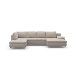 Sit & More sit&more Wohnlandschaft &raquo;Latigo U-Form&laquo; mit Recamiere, wahlweise mit Schlaffunktion und Bettkasten grau B/H/T: 326cm x 201cm, Luxus-Microfaser, 