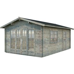 Palmako Gartenhaus &raquo;Irene&laquo; 19 qm grau Massivholz Fu&szlig;boden im Gartenhaus, ohne Dacheindeckung