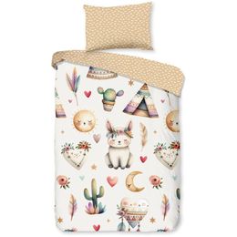 Good Morning Babybettw&auml;sche &raquo;Luz&laquo; 2 Stk. Baumwolle, Renforc&eacute;, 2 Teilig, Wendeoptik, Kind, Baby, Tiere, Sand beige Renforc&eacute;, Obermaterial: 100% 