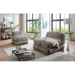 Home Affaire XXL-Sessel &raquo;Pia&laquo; Loungesessel in Megacord, 2 Gr&ouml;&szlig;en, Schlaffunktion und Pouf-Funktion grau Breitcord, B/H/T: 83cm x 80cm x 95cm