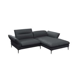 FLEXLUX Ecksofa &raquo;Salino, Funktionssofa mit Recamiere, Relaxsofa, Ecksofa&laquo; Sofa mit Arm- und Kopfteil-Verstellungen, Kaltschaum & Stahl-Wellen schwarz 