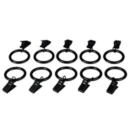 Liedeco Gardinenring f&uuml;r Gardinenstangen &Oslash; 16 mm schwarz Metall &Oslash; 1,6cm, 10 Stk.