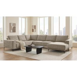 OTTO home Wohnlandschaft &raquo;OLAND Boucl&eacute; U-Form, XXL, B: 342 cm, Skandi-Design&laquo; Skandi-Design in Struktur, Flachgewebe, Luxus-Microfaser, Boucle beige 