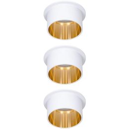Paulmann LED Einbauleuchte &raquo;Gil&laquo; LED-Modul 3 Stk. Warmwei&szlig; LED-Modul, 3-Stufen-dimmbar gold 3, &Oslash; 6,8cm, 3 Stk.