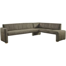 exxpo - sofa fashion Essbank elegant und modern mit hohem Sitzkomfort gr&uuml;n B/H/T: 265cm x 83cm x 199cm, Luxus-Microfaser, langer Schenkel links