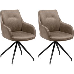 OMG Design Esszimmerstuhl &raquo;Tijn&laquo; (Set) 2 Stk.Drehstuhl, Armlehnenstuhl, pflegeleicht grau Stoff B/H/T: 57cm x 87cm x 66cm, 2 Stk., Stoff uni