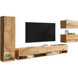 Home Affaire Wohnwand &raquo;Amadeo&laquo; Set, 4 Stk. tlg. braun B/H/T: 290cmcm x 130cmcm x 31cmcm