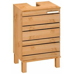 Home Affaire Waschbeckenunterschrank &raquo;JOSIE&laquo; Breite 40 cm, aus Massivholz, Metallgriff, 1 T&uuml;r beige Massivholz B/H/T: 40cm x 61,5cm x 30cm, T&uuml;ren: 1 
