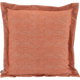 HOCK Dekokissen &raquo;Addicted&laquo; mit h&uuml;bschem Stehsaum, Kissenh&uuml;lle mit F&uuml;llung, 1 St&uuml;ck orange Baumwolle, Polyacryl, Polyester B/L: 60cm x 60cm, 1 Stk.