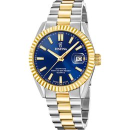 Festina Unisex Quarzuhr &raquo;Classic Steel&laquo; Armbanduhr, Damenuhr, Herrenuhr, Swiss Made, Edelstahlarmband, analog Einheitsgr&ouml;&szlig;e