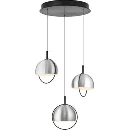HELL h&ouml;llisch gutes Licht LED Pendelleuchte &raquo;HOOP&laquo; LED-Modul 1 Stk. Warmwei&szlig; B-Link Fernbedienung, Stufenlos h&ouml;henverstellbar silber 3, &Oslash; 43cm, 1 Stk.