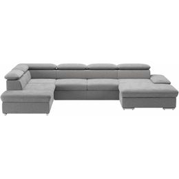 Sit & More sit&more Wohnlandschaft &raquo;Valantine U-Form, B: 349 cm&laquo; mit Arm- & Kopfteilverstellung, optional mit Schlaffunktion grau 100% Polyester B/H/T: 349cm x 