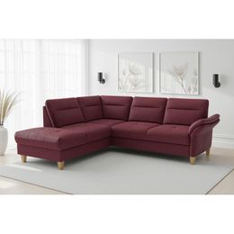Sit & More sit&more Ecksofa &raquo;Pamela, B: 218 cm, L-Form, wahlweise mit Schlaffunktion und Bettkasten&laquo; mit Federkern und Liegefl&auml;che aus Originalstoff beige 100% 