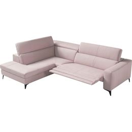 Egoitaliano Ecksofa &raquo;Edith, Designsofa mit hohem Sitzkomfort, Breite 269cm, L-Form&laquo; inkl. elektrischer Relaxfunktion und manuell verstellbaren Kopfteilen wei&szlig; 