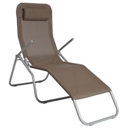 Merxx Gartenliege &raquo;XXL&laquo; Stahl/Textil, inkl. Kopfkissen grau Obermaterial: 100% Polyester Einheitsgr&ouml;&szlig;e