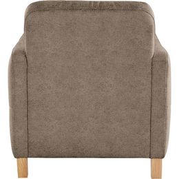exxpo - sofa fashion Sessel &raquo;Elio, Loungesessel, aufwendige Detailverarbeitung, bequem und modern&laquo; hoher Sitzkomfort f&uuml;r entspannende Momente braun 