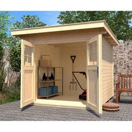 Weka Gartenhaus &raquo;179 Gr.4&laquo; beige Massivholz Fu&szlig;boden im Gartenhaus, ohne Dacheindeckung