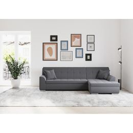 DOMO collection Ecksofa &raquo;TREVISO viele Bez&uuml;ge, auch in Cord, L-Form, 267x178 cm&laquo; mit Bettfunktion, inkl. Zierkissen, Unser Dauertiefpreis grau 100% 