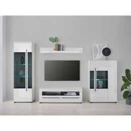 Home Affaire Wohnwand &raquo;Cantara, Anbauwand, Wohnzimmer-Set, in Eiche Evoke, Wei&szlig; oder Kaschmir&laquo; Set wei&szlig; Holzwerkstoff B/H/T: 310cmcm x 200cmcm x 