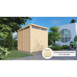 BERTILO Gartenhaus &raquo;Woodline&laquo; beige Massivholz Fu&szlig;boden im Gartenhaus, ohne Dacheindeckung