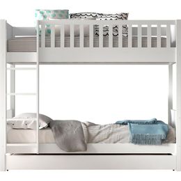 Vipack Etagenbett &raquo;Scott, Kiefer massiv, stabil gebaut, Made in Europe, Landhaus-Optik&laquo; B/H/T ca. 208x175x105cm, inkl. Rolllattenroste, Leiter, Absturzschutz