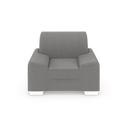 DOMO collection Sessel &raquo;Anzio&laquo; wahlweise mit Federkern grau Chenille-Struktur, Mit Federkern, B/H/T: 114cm x 85cm x 93cm