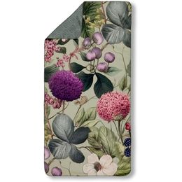 Descanso Strandt&uuml;cher &raquo;Onaz&laquo; Reisehandtuch - Sporttuch, yoga, Mikrofaser, saugf&auml;hig gr&uuml;n Microfaser, Mikrofaser B/L: 75cmx180cm, 1 Stk., Blumen, Microfaser