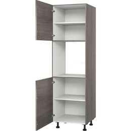 KOCHSTATION Backofenumbauschrank &raquo;KS-Trea SB-195-3&laquo; mit zwei T&uuml;ren und zwei Einlegeb&ouml;den, H&ouml;he 195 cm grau eichefarben grau, B/H/T: 60cm x 195cm x 