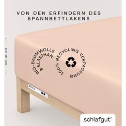 Schlafgut Spannbettlaken &raquo;PURE BOXSPRING Bio-Baumwolle mit Elasthan, 170 g/m&sup2;, Bettlaken&laquo; PREMIUM Boxspringbett Laken bis 40 cm H&ouml;he, dehnbar blickdicht, straff