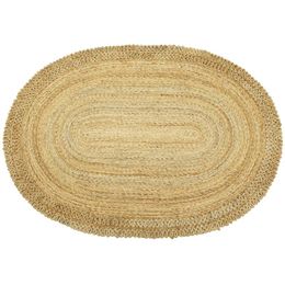 CarpetFine Sisalteppich &raquo;Juteteppich Luca&laquo; rechteckig 13 mm H&ouml;he nat&uuml;rliches Pflanzenmaterial von Hand gewebt, Boho Style beige Jute B : 160cm 1 Stk.,
