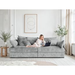 Home Affaire Big-Sofa &raquo;Casa XL, B: 190 cm&laquo; 4 Zierkissen, Mega-Sofa, in Cord oder Chenille-Struktur, Federkern grau 100% Polyester B/H/T: 190cm x 123cm