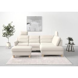 Sit & More sit&more Ecksofa &raquo;Far&ouml; L-Form&laquo; inklusive Federkern, wahlweise mit Schlaffunktion und Bettkasten beige B/H/T: 251cm x 90cm x 187cm, Luxus-Microfaser 