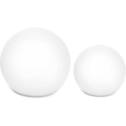 OTTO home LED Solarleuchte &raquo;Ollira, LED-Solar Kugelleuchten &Oslash; 30 cm + &Oslash; 40 cm&laquo; LED-Modul 2 Stk. RGB Warmwei&szlig; mit Erdspie&szlig;en wei&szlig; 2 Stk.