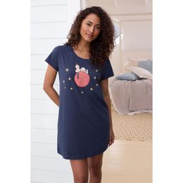 PEANUTS Damen Nachthemd mit Snoopy-Druck blau 44/46, N-Gr