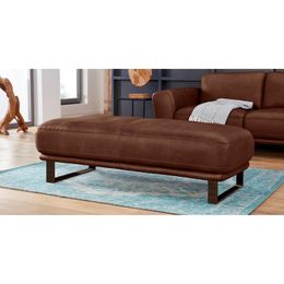 W.Schillig Hocker &raquo;montanaa&laquo; mit Metallkufen in Bronze pulverbeschichtet, Breite 141 cm braun B/H/T: 141cm x 42cm x 61cm, Longlife Xtra-Leder Z69