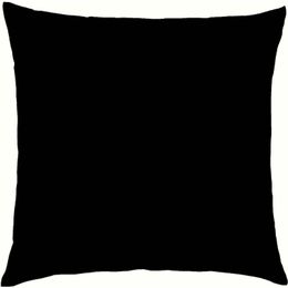 Kaeppel Kissenbezug &raquo;Uni Mako-Satin, 100% Baumwolle&laquo; Kissenh&uuml;lle in vielen sch&ouml;nen Farbt&ouml;nen mit Rei&szlig;verschluss schwarz Baumwolle, Obermaterial: 100% 