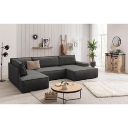 OTTO home Wohnlandschaft &raquo;SHERWOOD U-Form, 329 cm - OTTO. Verl&auml;ssliche Qualit&auml;t.&laquo; Schlaffunktion m. Bettkasten (194x139 cm), Cord, Vintage, 
