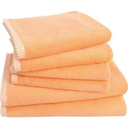 Dyckhoff Handtuch Set &raquo;Pure Natural Uni&laquo; Set 6 Frottier BIO Baumwolle, GOTS orange Frottier, Obermaterial: 100% Baumwolle 6, Frottier